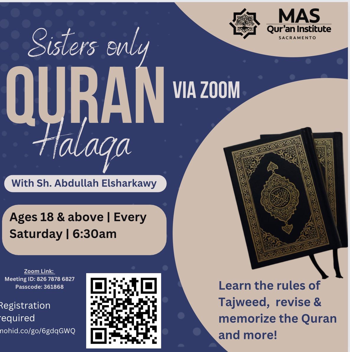 Sisters' Only Quran Halaqa - MAS Sacramento